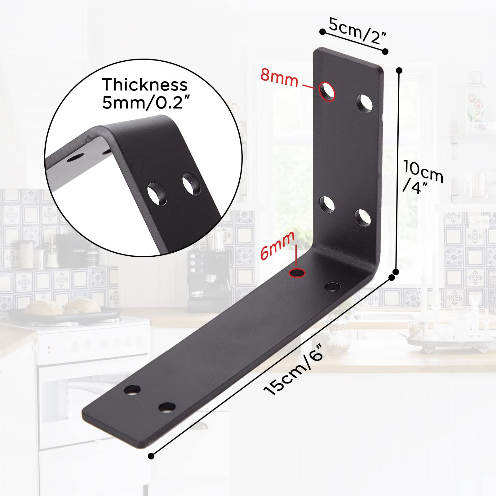 Snapklik.com : Ganggend Heavy Duty L Shelf Brackets 6x4 Inch Countertop ...