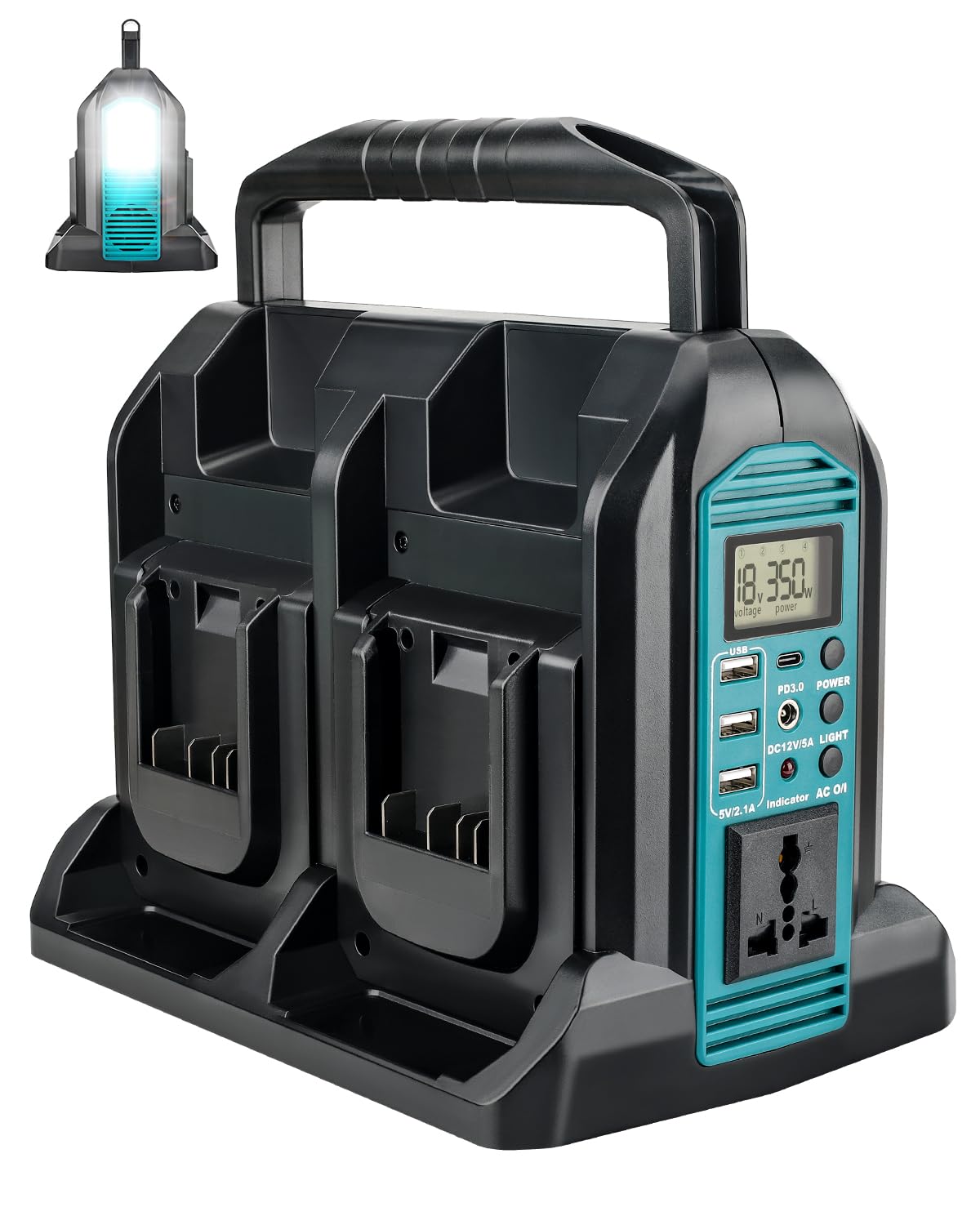 Amazon.com: 350W Power Inverter for Bosch 18v Battery, 4-Ports DC 18V ...