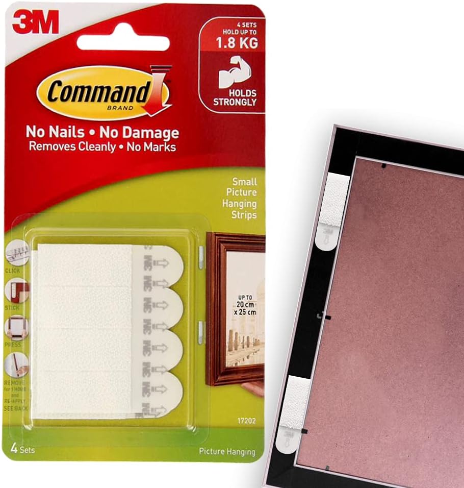 Command Small Picture Hanging Interlocking Fasteners, 4 Pairs, White ...