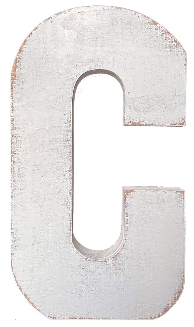 Snapklik.com : ABELOTS Large Wood Letter Distressed White Wash Alphabet ...