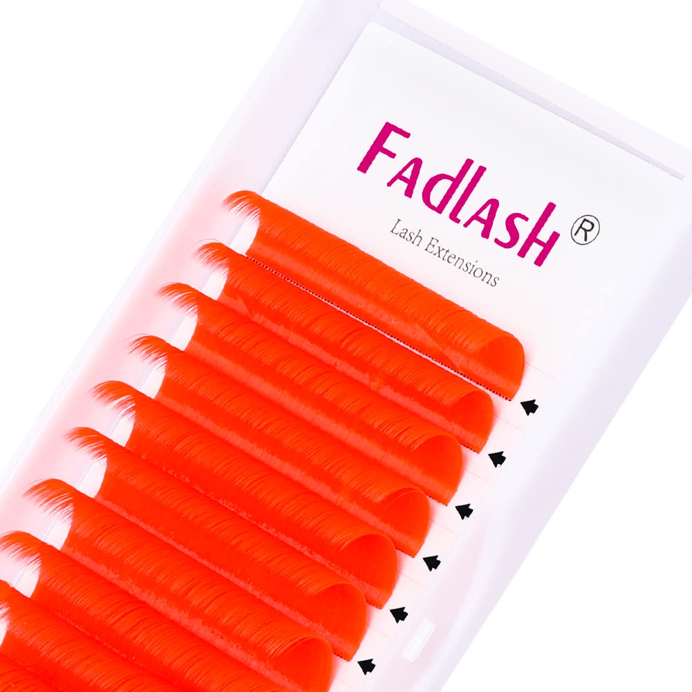 Snapklik.com : Colored Lash Extensions D Curl UV Light Neon Orange ...