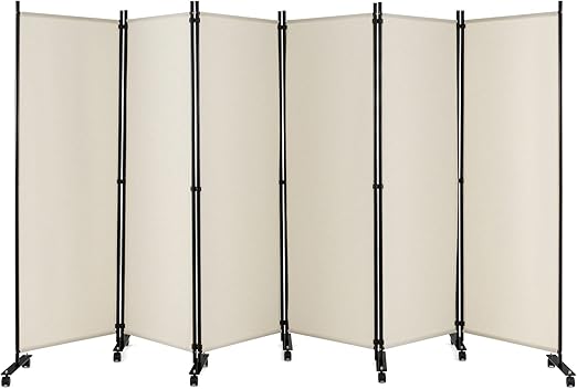 Amazon.com: GOFLAME 6 Panel Folding Room Divider, 6FT Rolling Privacy ...