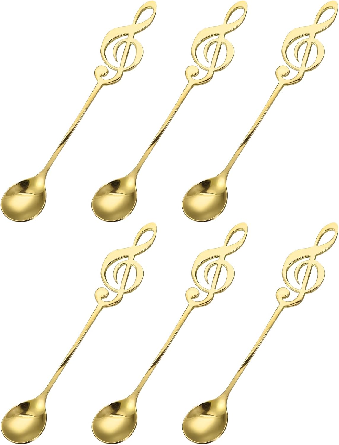 Amazon.com: uxcell 6Pcs Stainless Steel Music Note Coffee Spoon Mini Tableware Dessert Spoons ...