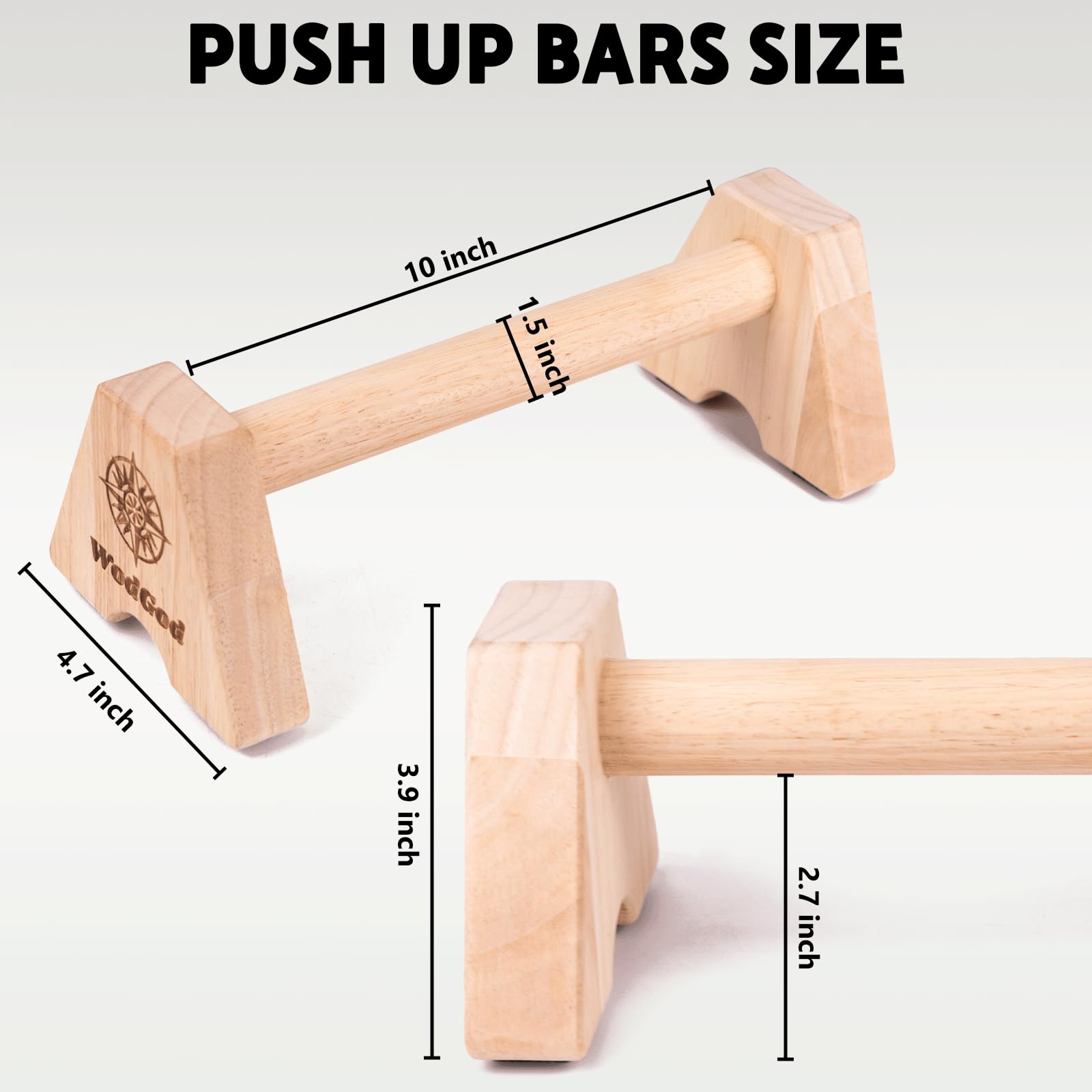 Snapklik.com : Premium Wooden Push Up Bars,Parallettes Bars For ...