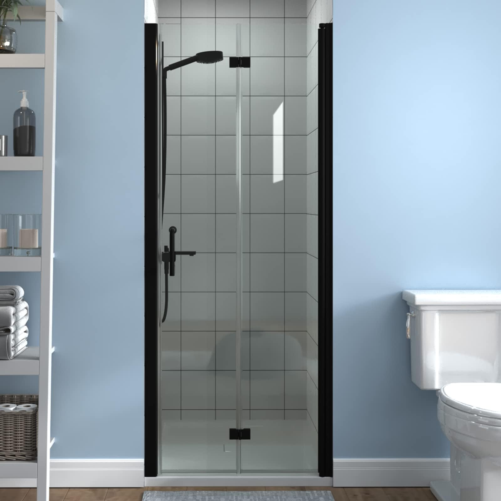 Bathroom Shower Door, Frameless Tempered Glass Shower Door, 30-31.6”W x ...
