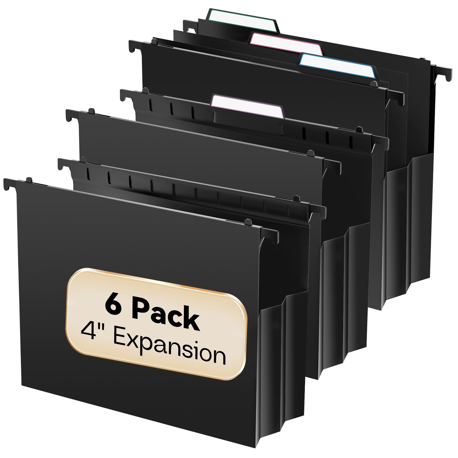 Amazon.com : Nordun Plastic Extra Capacity Hanging File Folders,6 Pack ...