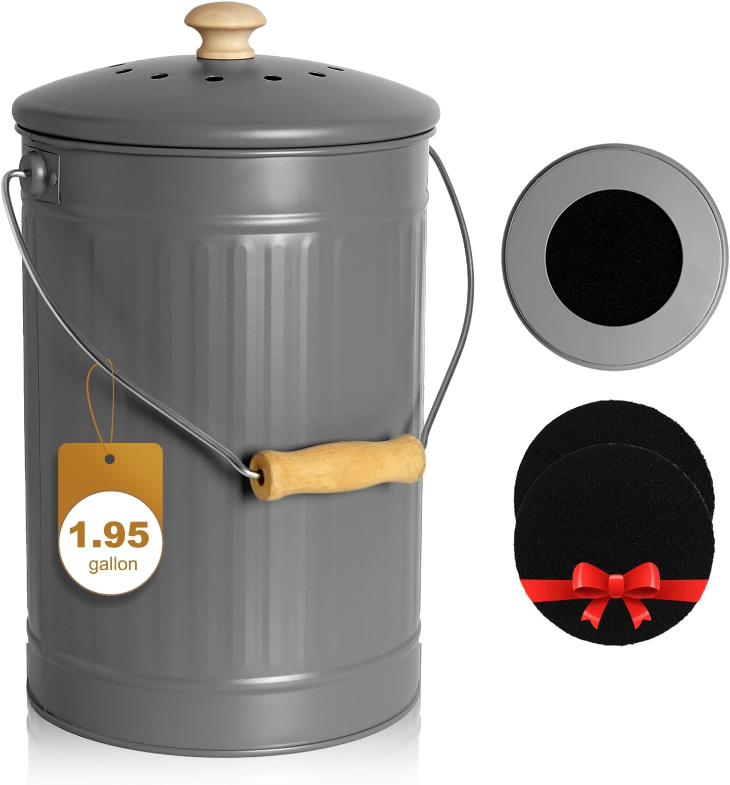 Amazon.com : Exaco ECO 2000 Kitchen Compost Pail, 2.4 Gallon, Basic ...