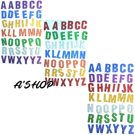 A'SHOP Glitter Foam Self Adhesive ABCD/Alphabets Stickers for Art and ...