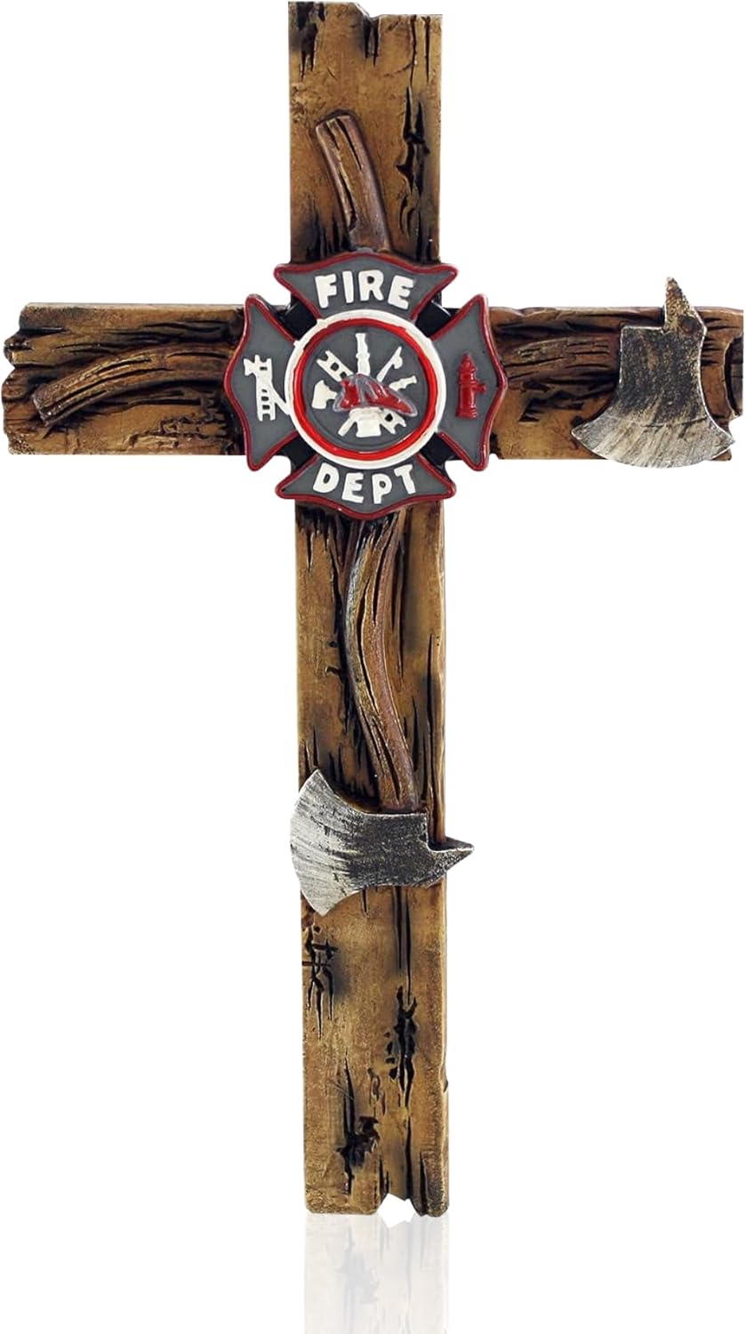 Amazon.com: Pine Ridge 10" Fireman Axe Wall Hanging Cross Beautiful ...