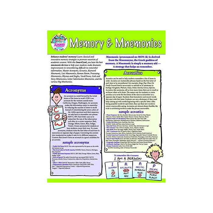 Buy Kagan Cooperative Learning Smart Card: Memory & Mnemonics Smartcard ...