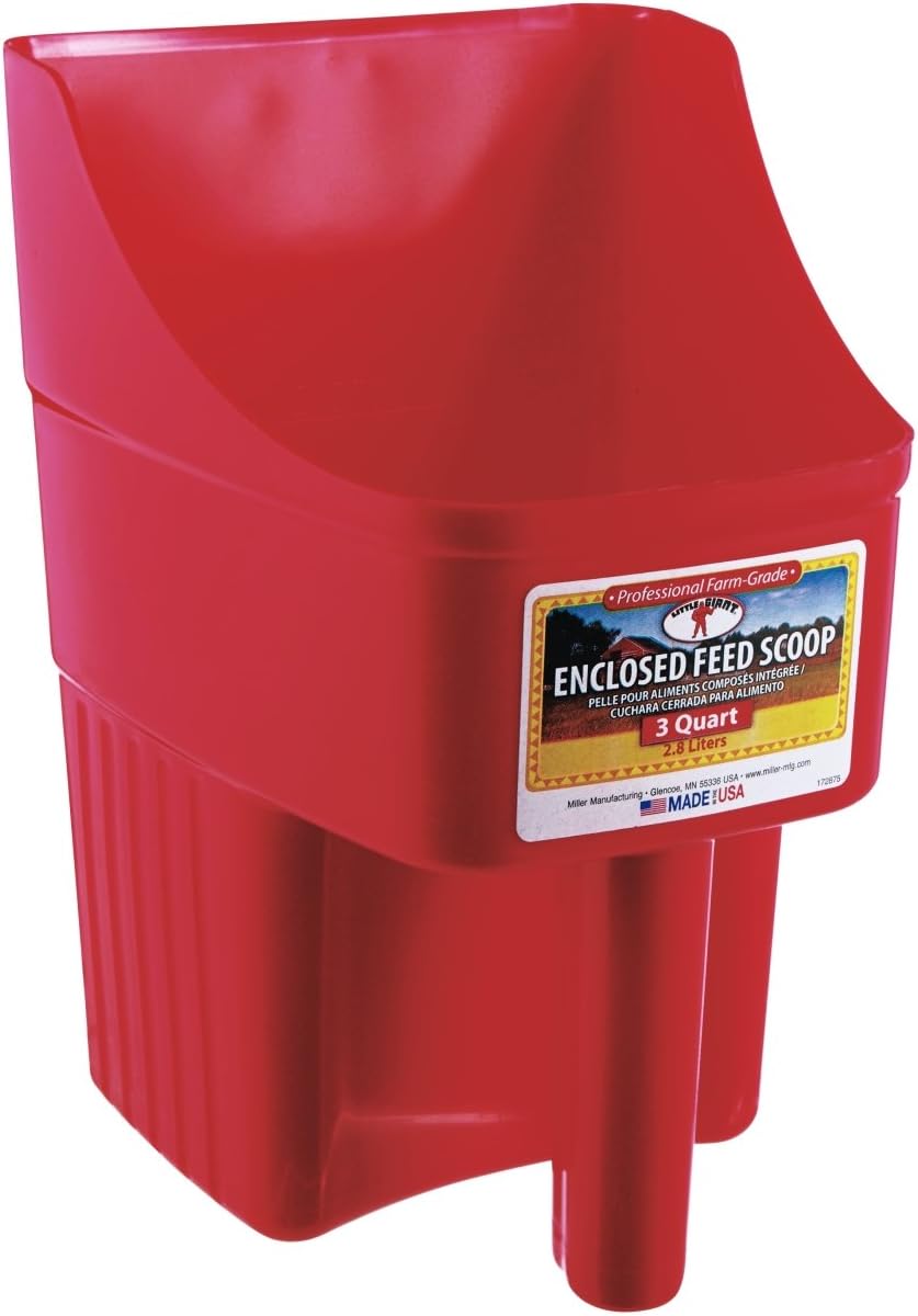 LITTLE GIANT Plastic Enclosed Feed Scoop (Red) Heavy Duty Durable ...