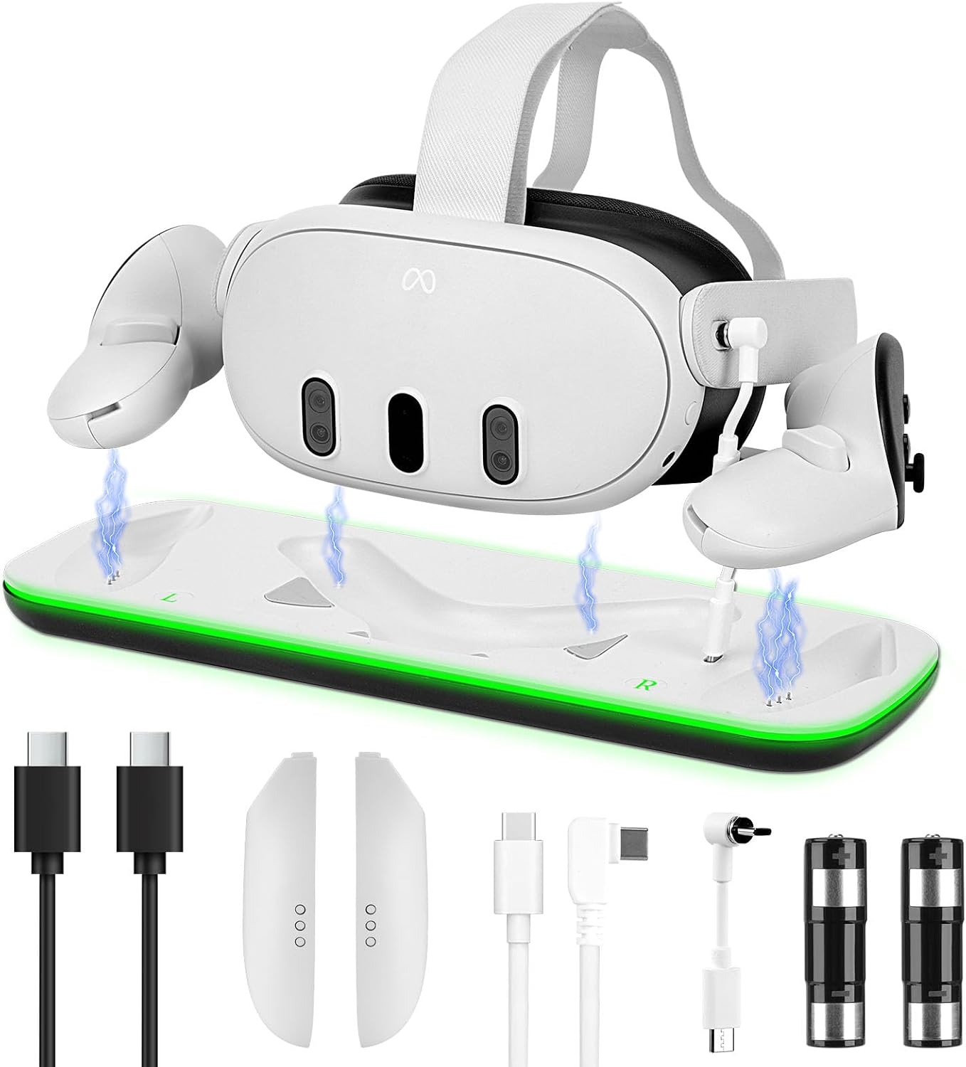 Helmsyde VR Charging Dock for Meta Quest 3S/Quest 3, Fast Charging ...
