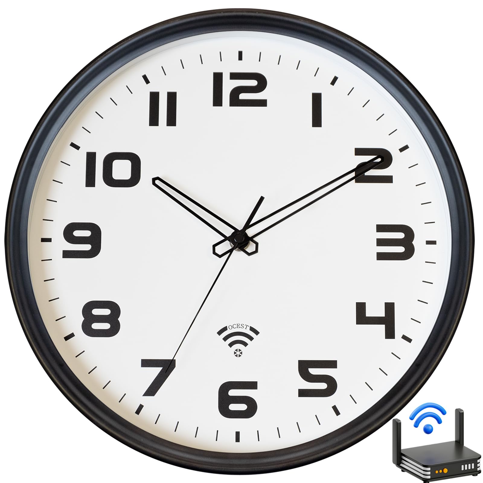 Amazon.com: OCEST Wall Clock 12Inch - Analog Wi-Fi Wall Clock - Sets ...