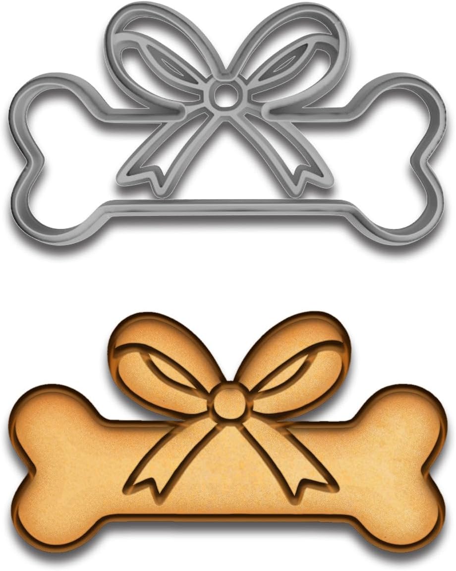 Amazon.com: Dog Bone with Ribbon Cookie Cutter - 4x2.11 Inches, Perfect ...