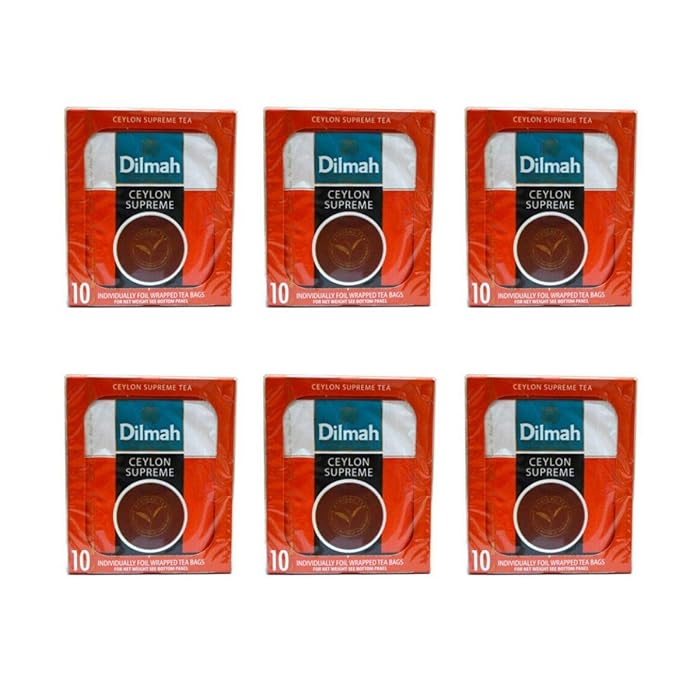 Buy Dilmah Ceylon Supreme Tea 10 Tea Bags X 6 Pack - Individually Foil ...