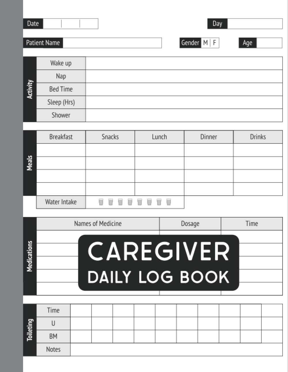 Caregiver Daily Log Book: Caregiver Journal Organizer Log Book ...