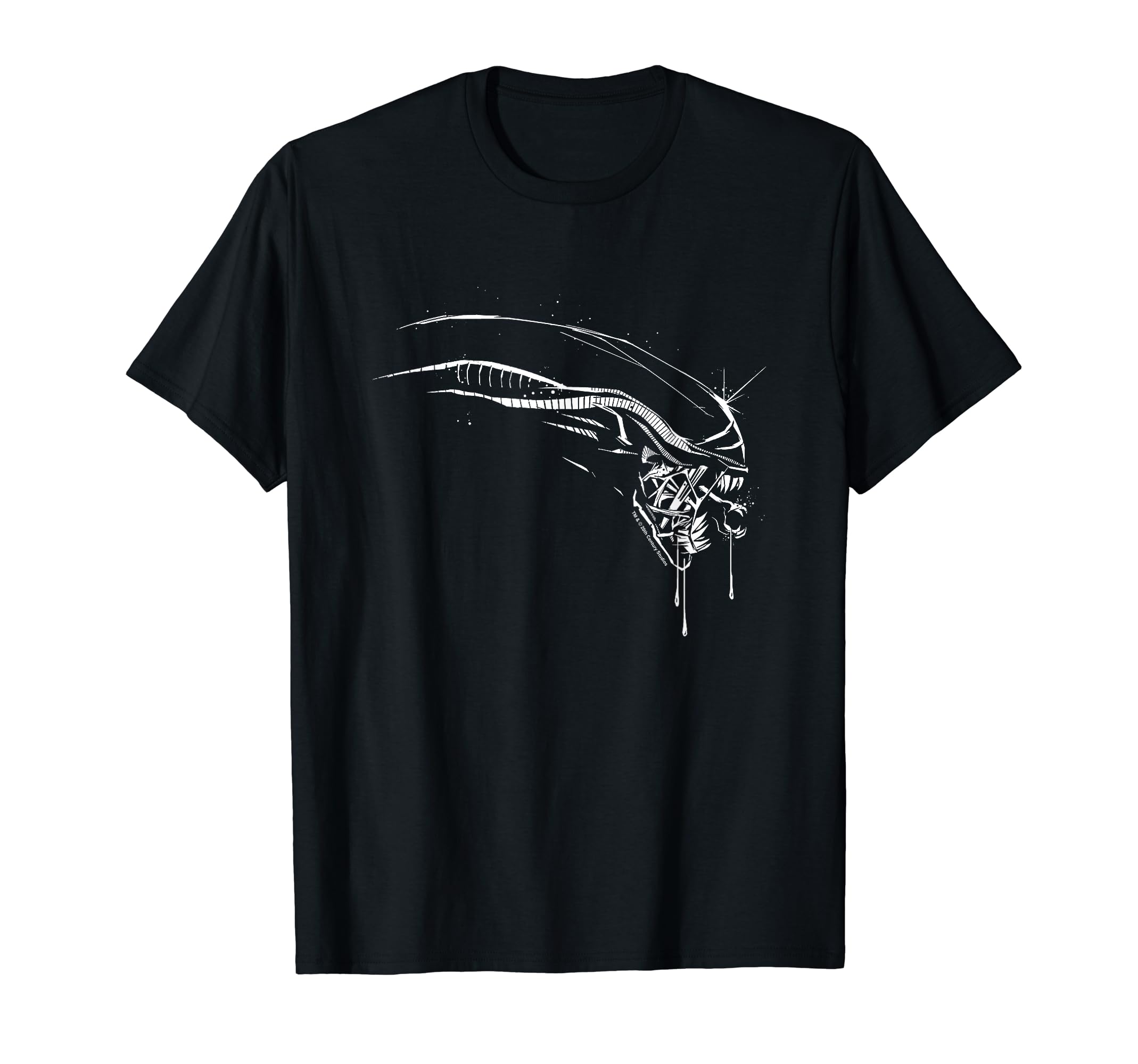 Amazon.com: Alien: Romulus Xenomorph Distressed Drip Profile T-Shirt ...