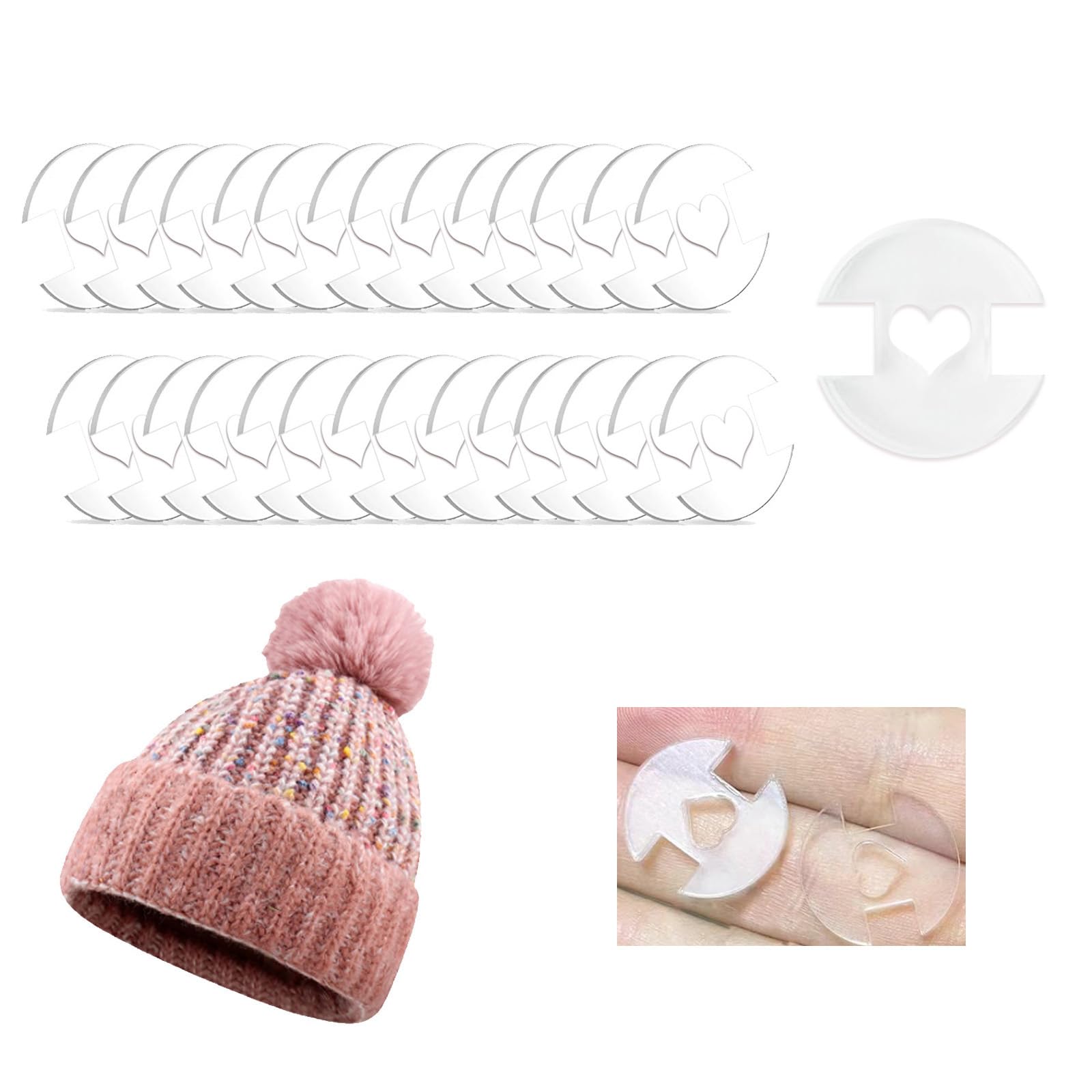 Amazon.com: Removable Pom Poms Buttons for Hats, 50PCS Pom Pom Holder ...