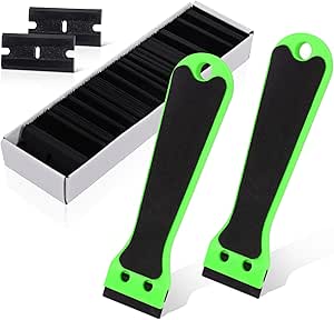 Ehdis 2 pcs Plastic Scraper with 100 Plastic Razor Blade, 6inch Long ...