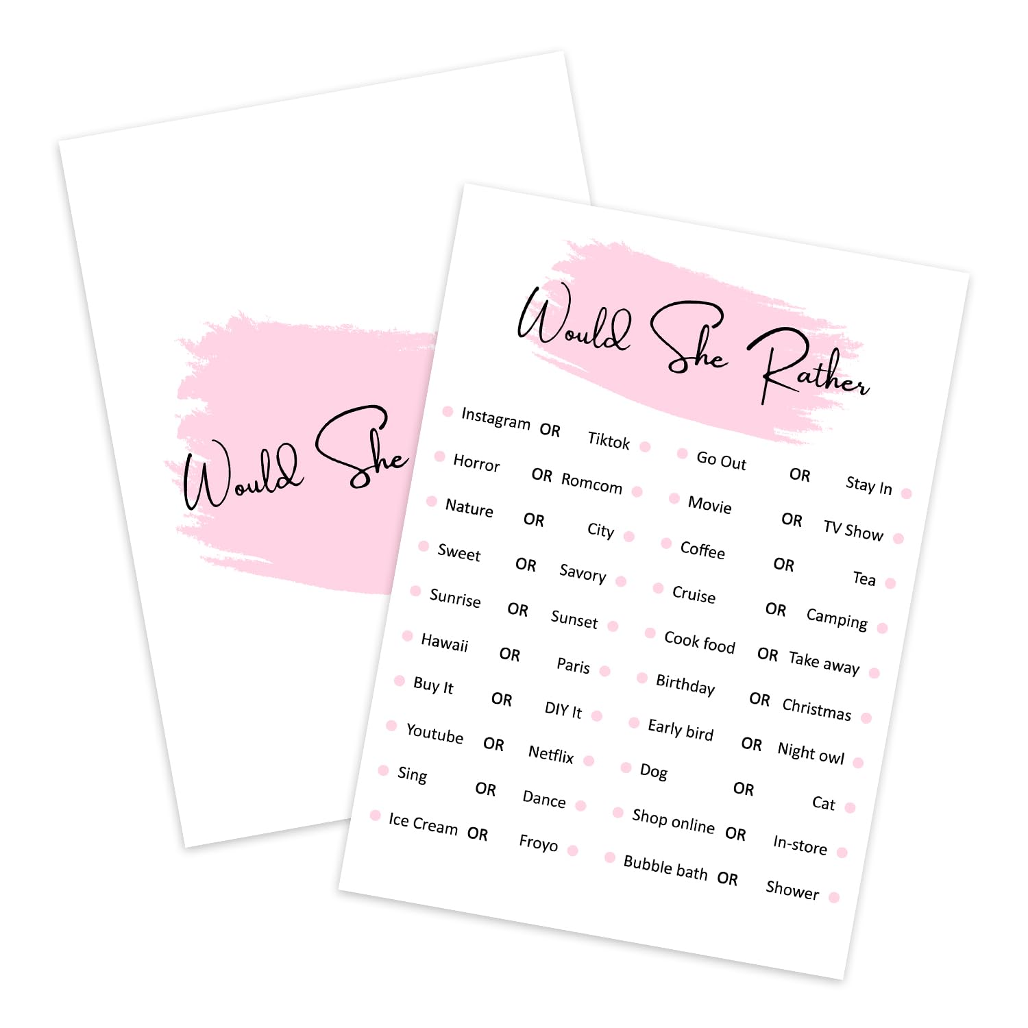 Amazon.com: ZEDEV Would She Rather, Birthday Party Games, Birthday ...