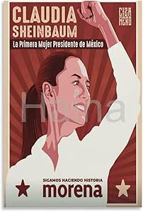 Amazon.com: DFGSRYET Claudia Sheinbaum - Póster de retrato artístico ...