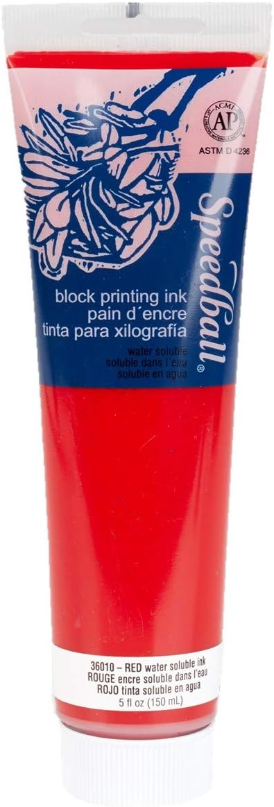 Amazon.com: Speedball Water-Soluble Block Printing Ink, 5 Ounce, Red ...