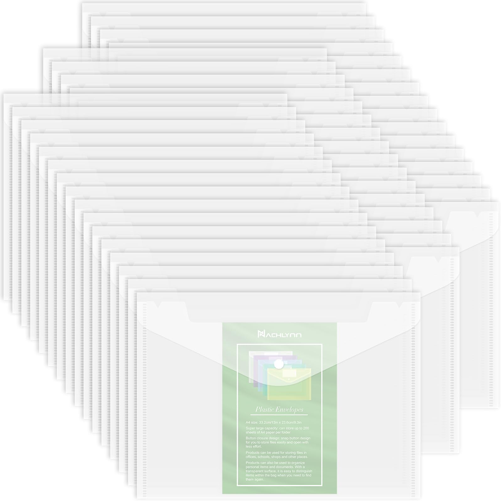 Amazon.com : EOOUT 12pcs Plastic Envelopes, Clear Folders, Expandable ...