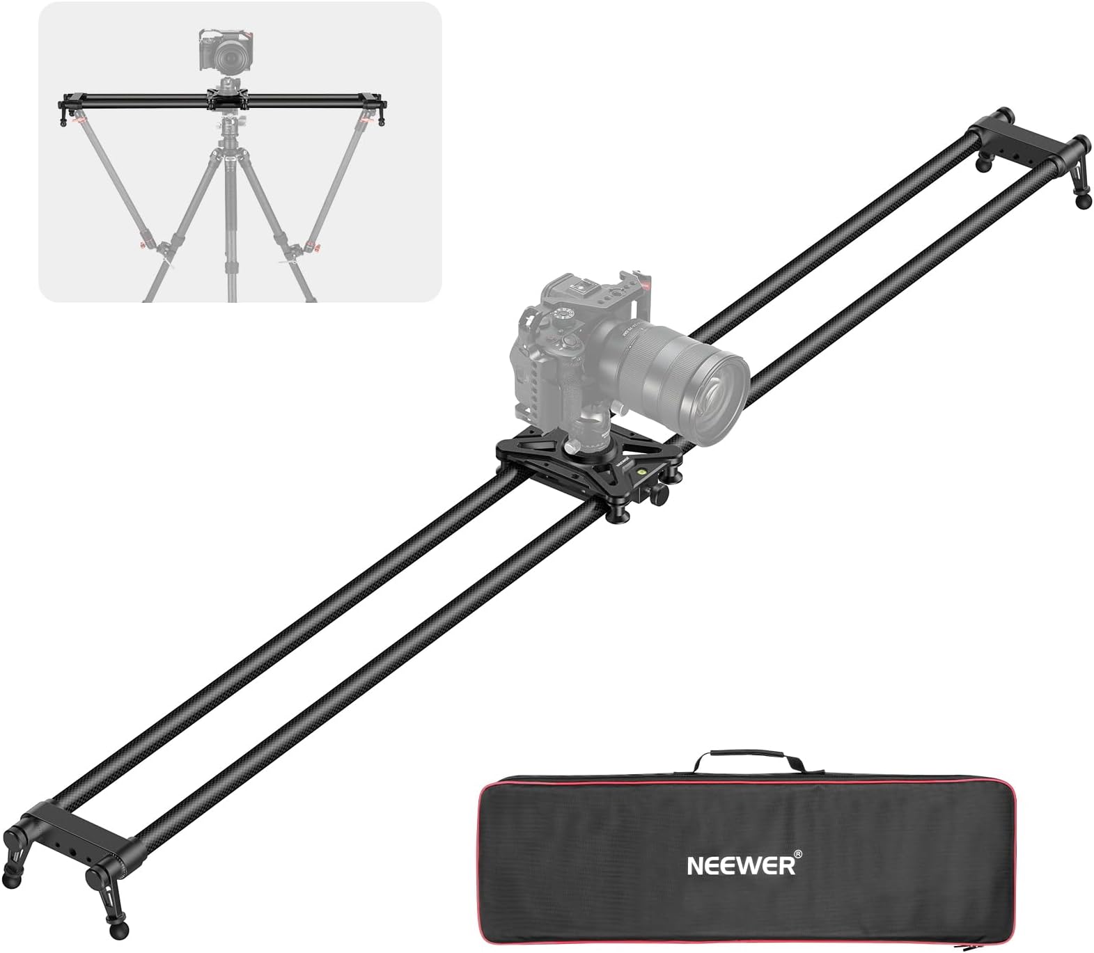 Amazon.com : NEEWER 47.2in/120cm Carbon Fiber Camera Slider, Dolly Rail ...