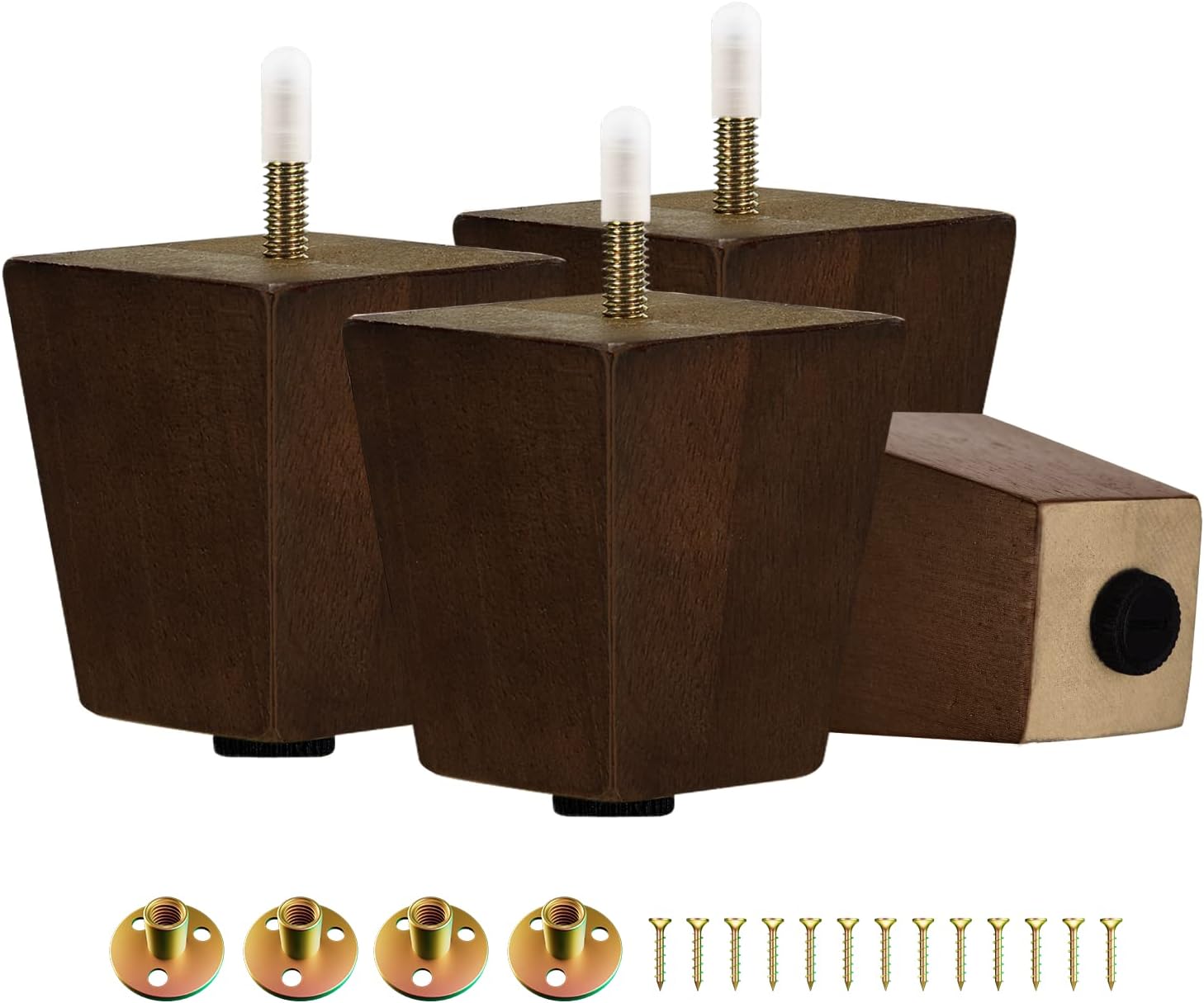 Amazon.com: Yes4All 3 Inches Square Wood Furniture Legs Set of 4 ...