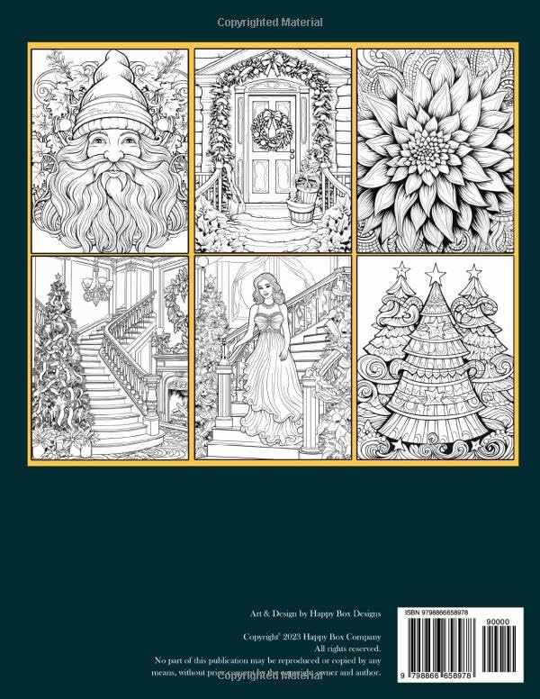 Calm & Cozy Christmas Coloring Book For Adults: Festive holiday ...