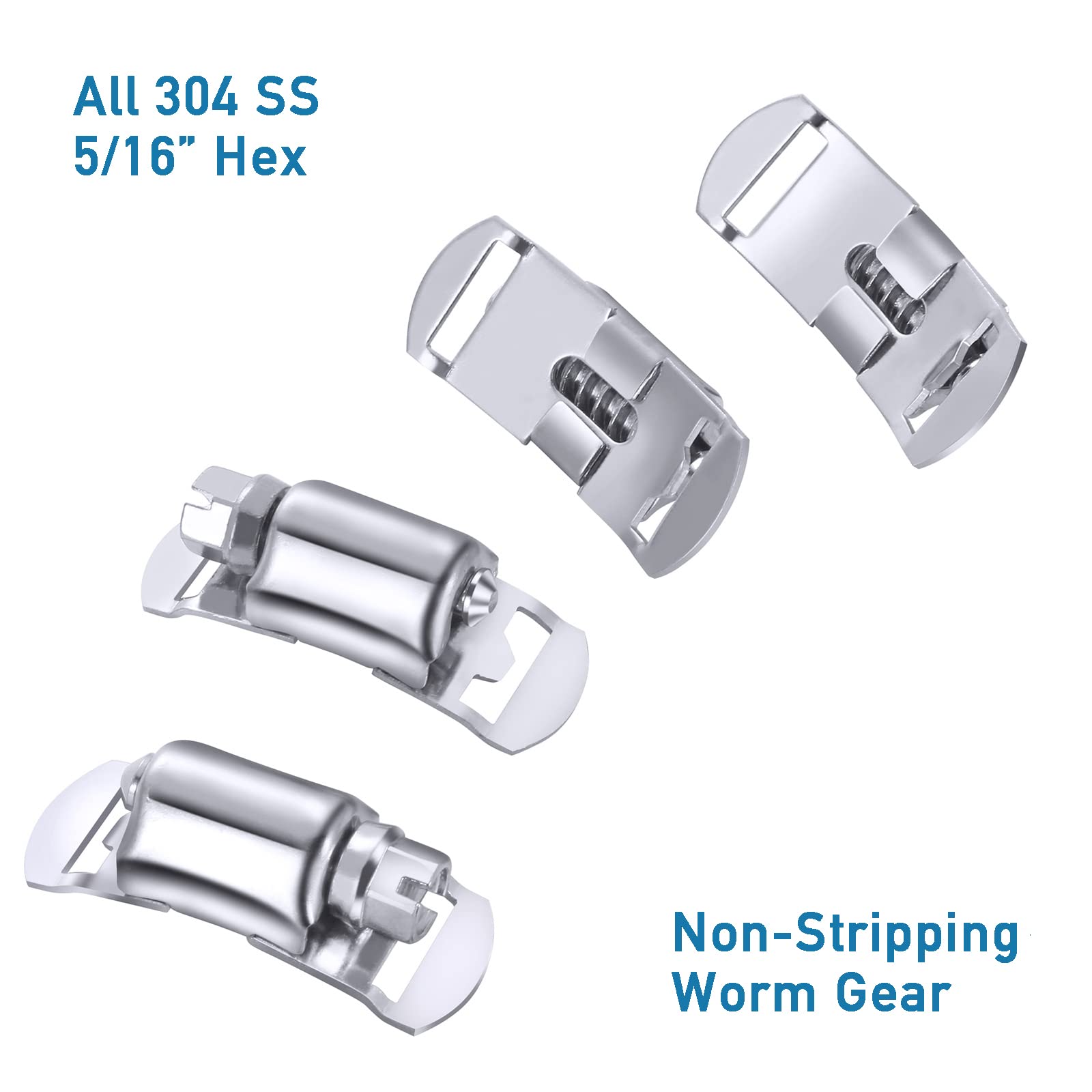 Snapklik.com : STEELSOFT Hose Clamp Fasteners Only, All 304 Stainless ...