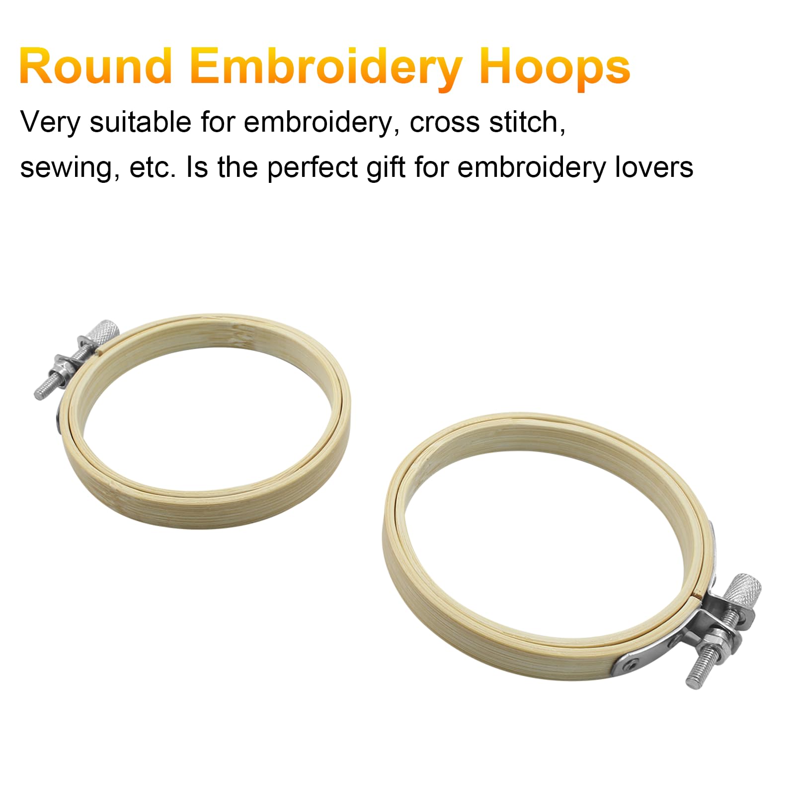 Snapklik.com : 6 Pieces 3 Inch Embroidery Hoops, Round Wood Embroidery ...