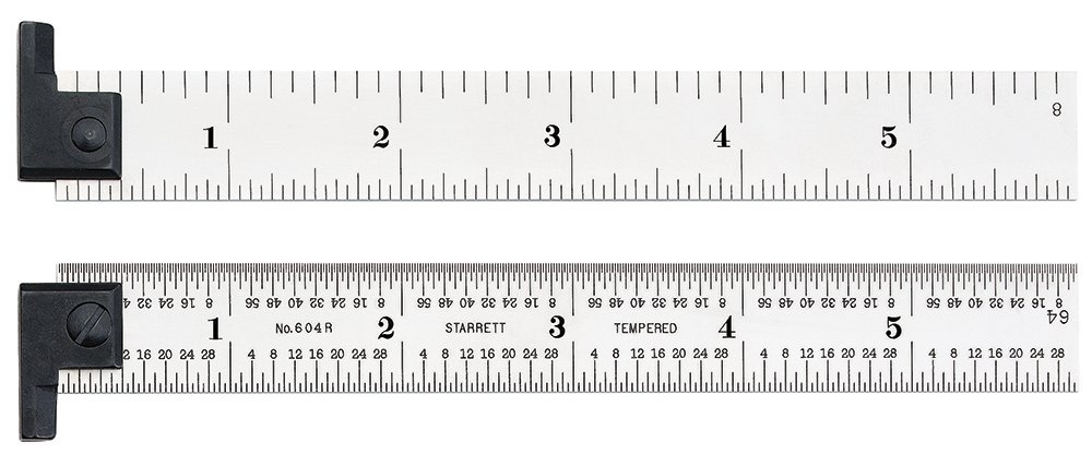 Starrett H604R-6 Spring Tempered Steel Rule With Inch Graduations With ...
