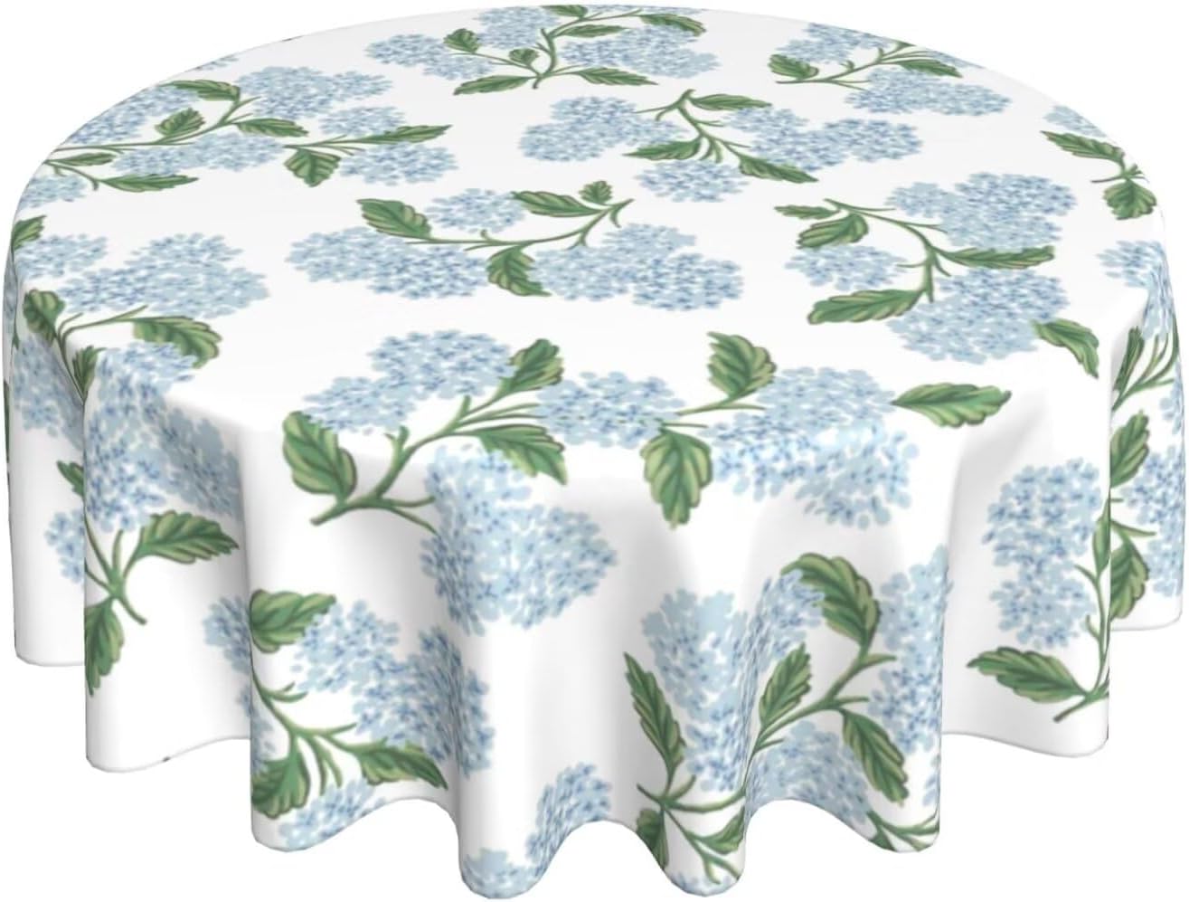 Amazon.com: Spring Floral Tablecloth Round 70 Inch Blue Hydrangea ...