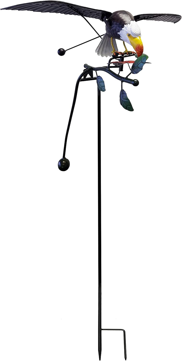 Amazon.com : Outdoor Metal Eagle Bird on a Flower Branch, Rustic ...