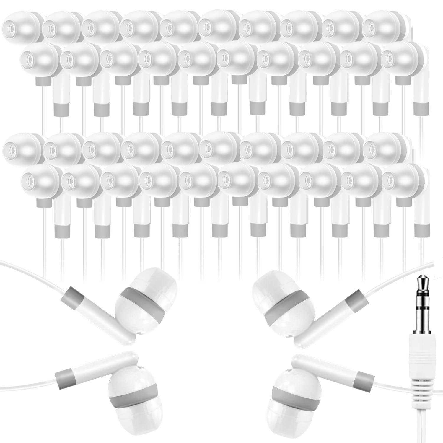 Amazon.com: XOSDA 100 Pack Classroom Earbuds Headphones Bulk for School ...