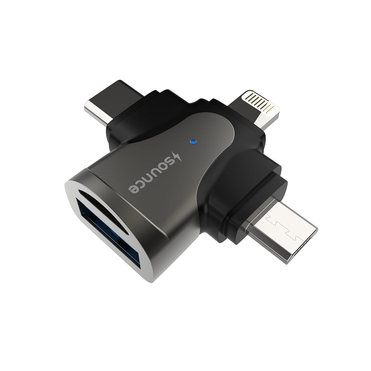 Sounce 4 in 1 OTG Adapter Converter with Lightning, Type C, Micro USB ...