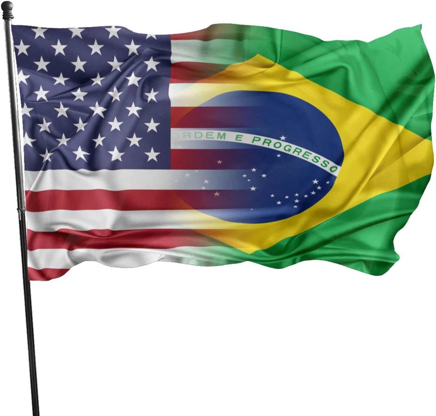 Amazon.com : Flag of Brazil and USA Flag 3x5 Ft Double Sided Vivid ...