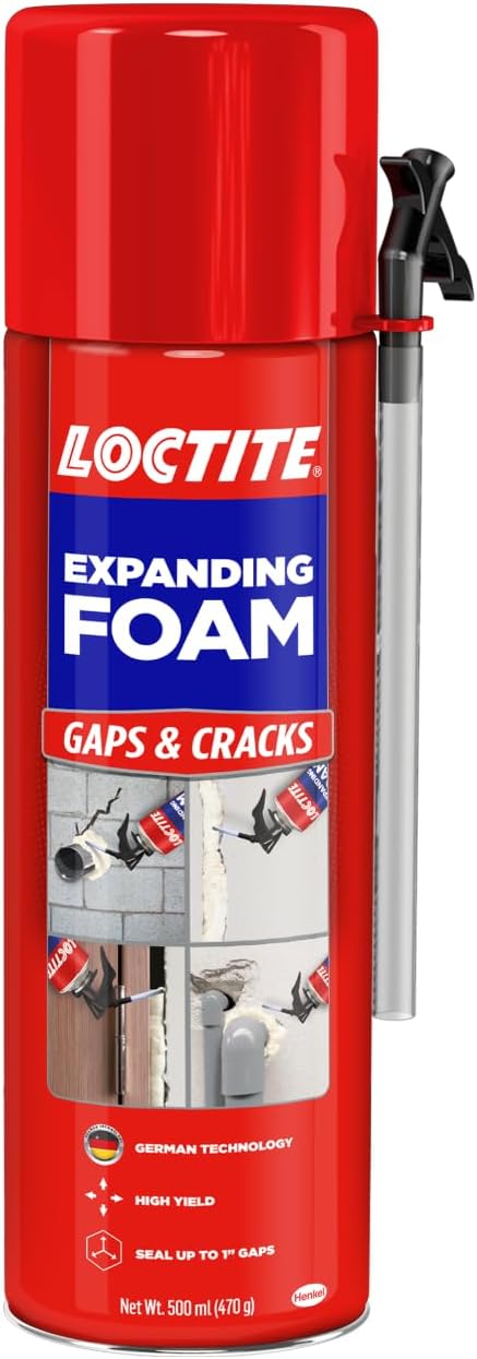 Loctite Expanding foam for Gaps & Cracks, seals upto 1 inch gaps, keeps pest & dust away, DIY ...