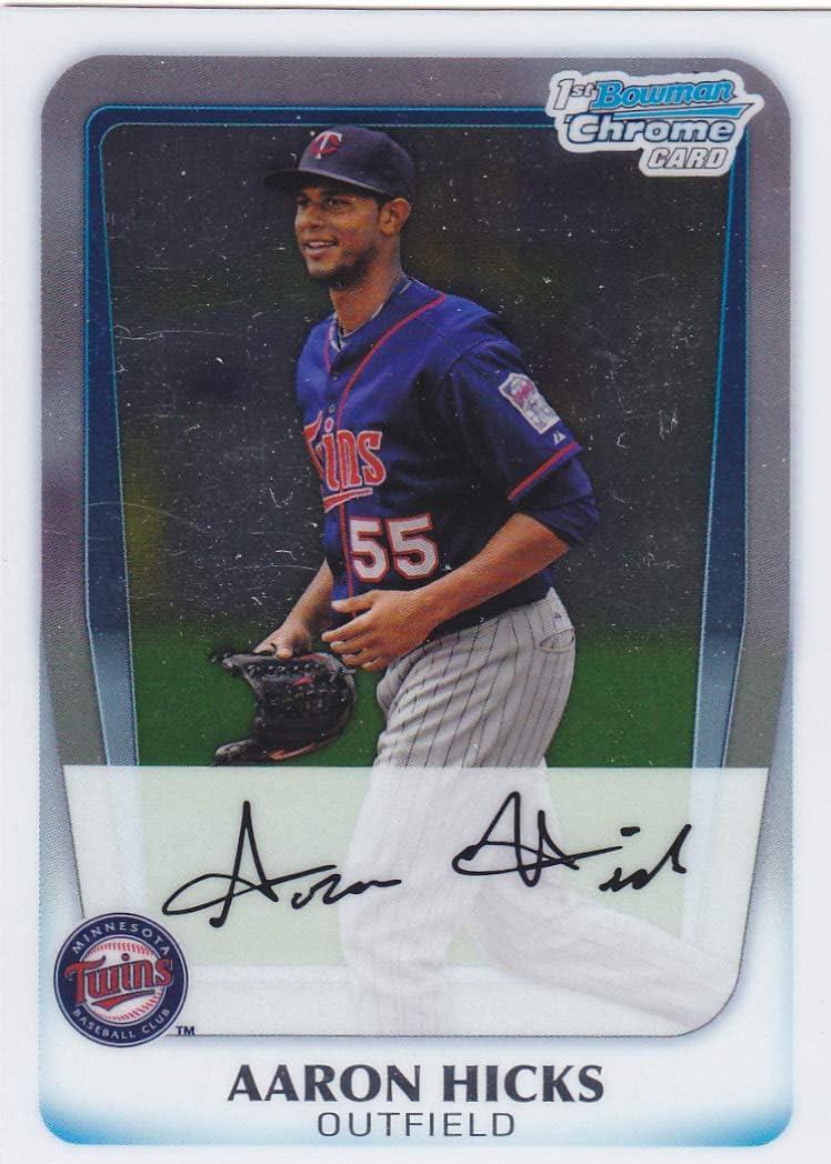 Amazon.com: 2011 BOWMAN CHROME AARON HICKS RC ROOKIE CARD : Sports ...