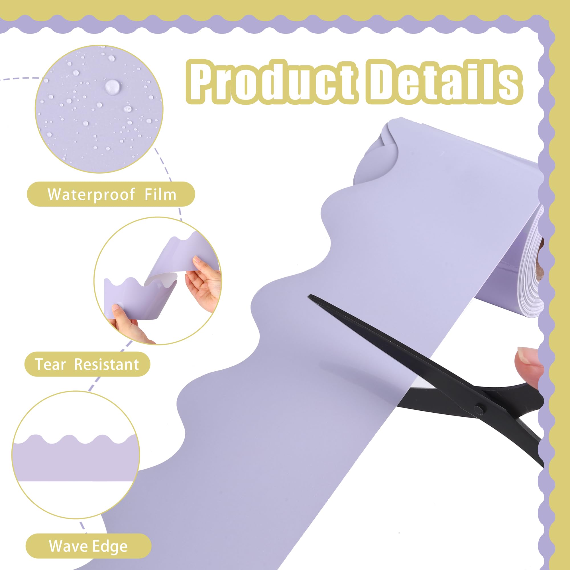 Snapklik.com : Elcoho 8 Rolls 262.4 Feet Scalloped Bulletin Board ...