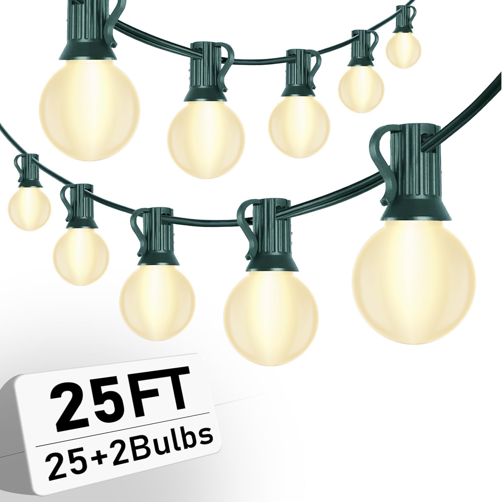 Konictom 25FT G40 Frosted Christmas Lights,Globe Christmas Lights with ...