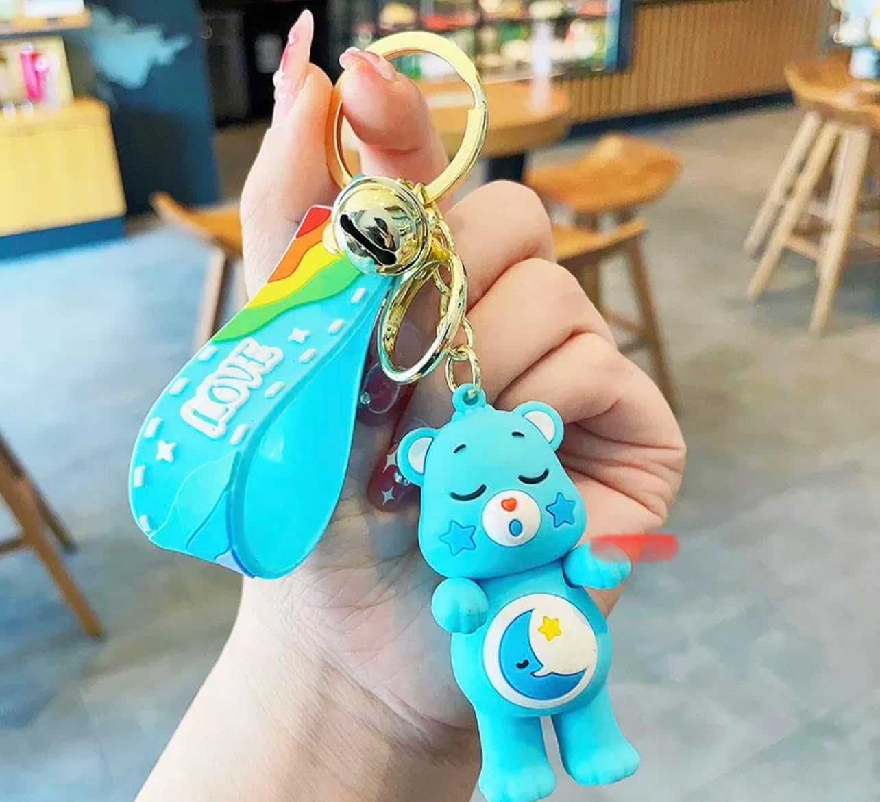 Amazon.com: MARALICIA Animal Bears Keychain 3D with Jinggle Bell ...