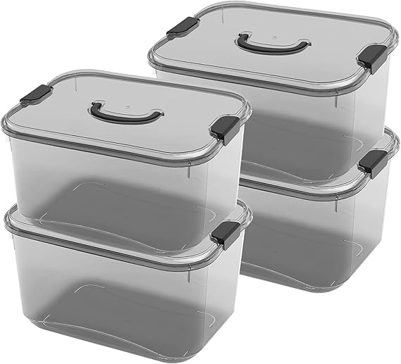 GONICVIN Plastic Storage Boxes, 20L Storage Boxes with Lid Plastic ...