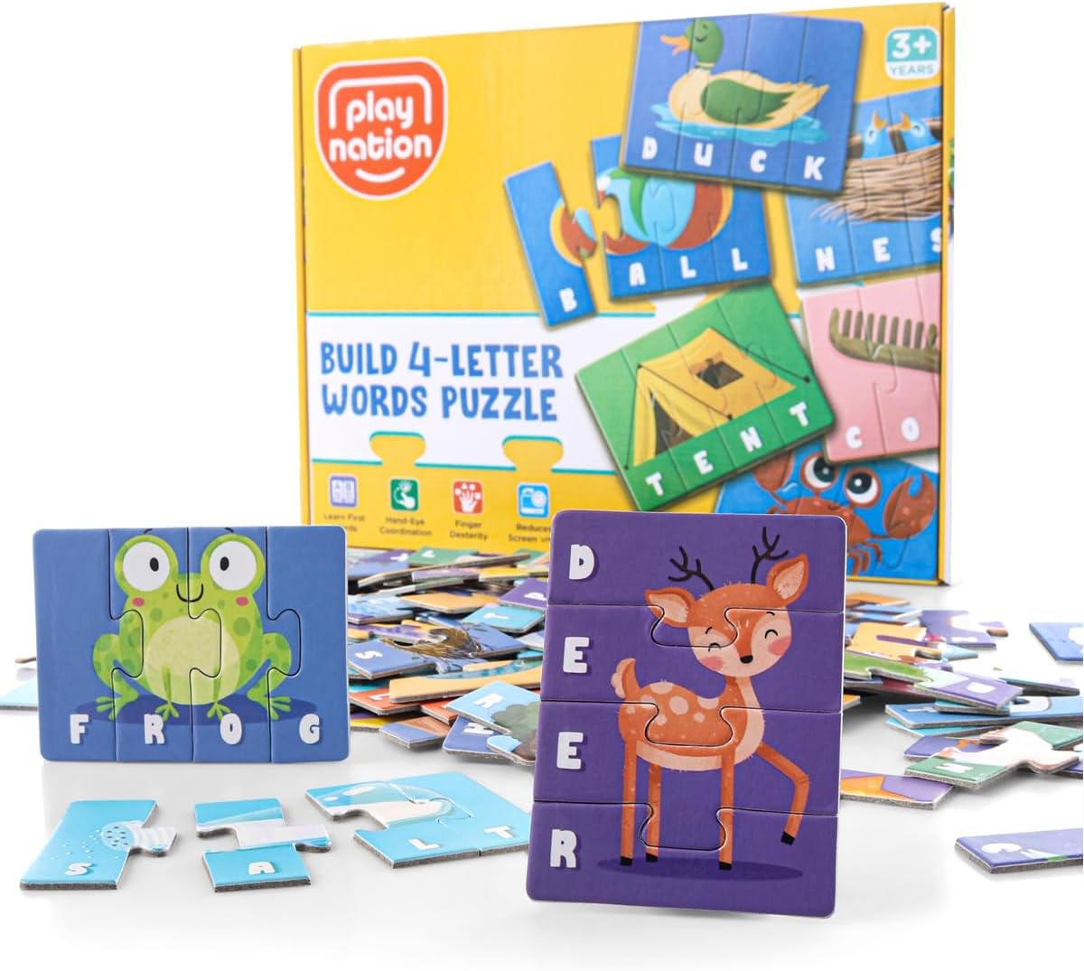 Buy Play Nation Premium 200 Pcs 'Build 4 Letter Words' Puzzle for Kids ...