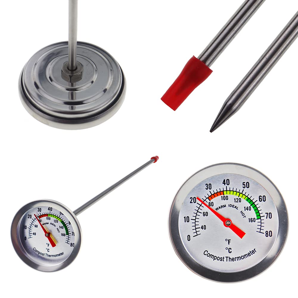 Buy Compost Thermometer Stainless Steel Dial - Ideal Composting Soil ...