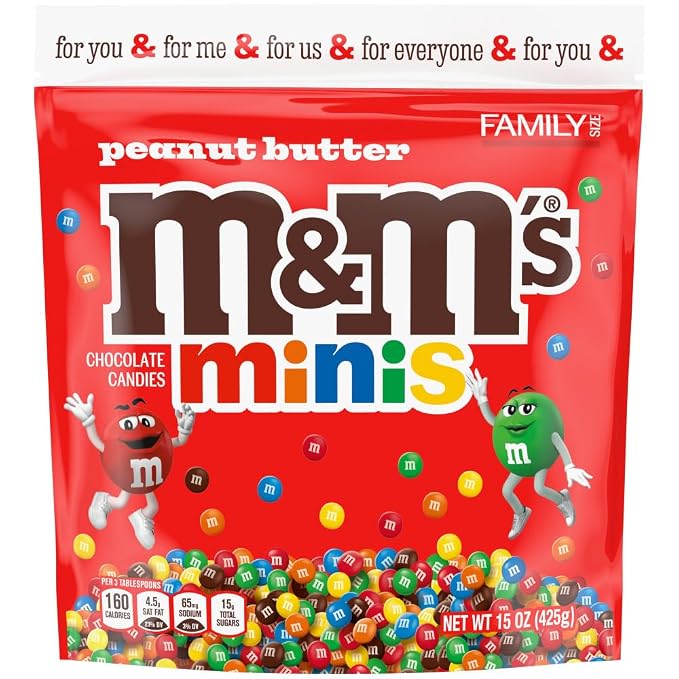 Amazon.com : M&M'S Minis Peanut Butter Candy, Family Size, 15 Oz Bulk ...
