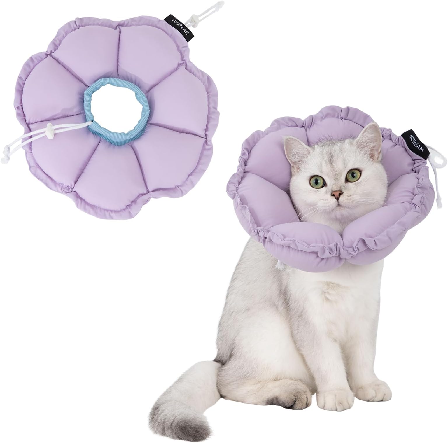 Amazon.com : H HIDREAM Soft Cat Cone Collar， Cute Adjustable Cat ...