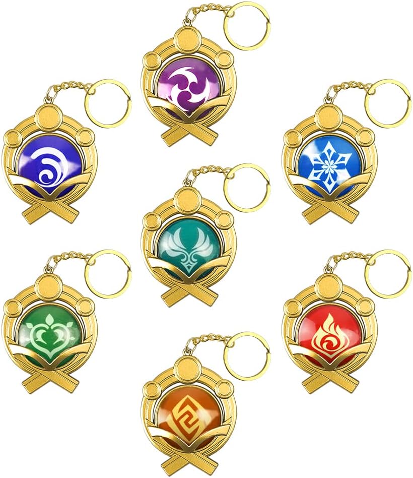 Amazon.com: Genshin Impact Keychain, Vision Keychain Set, Eye of God ...