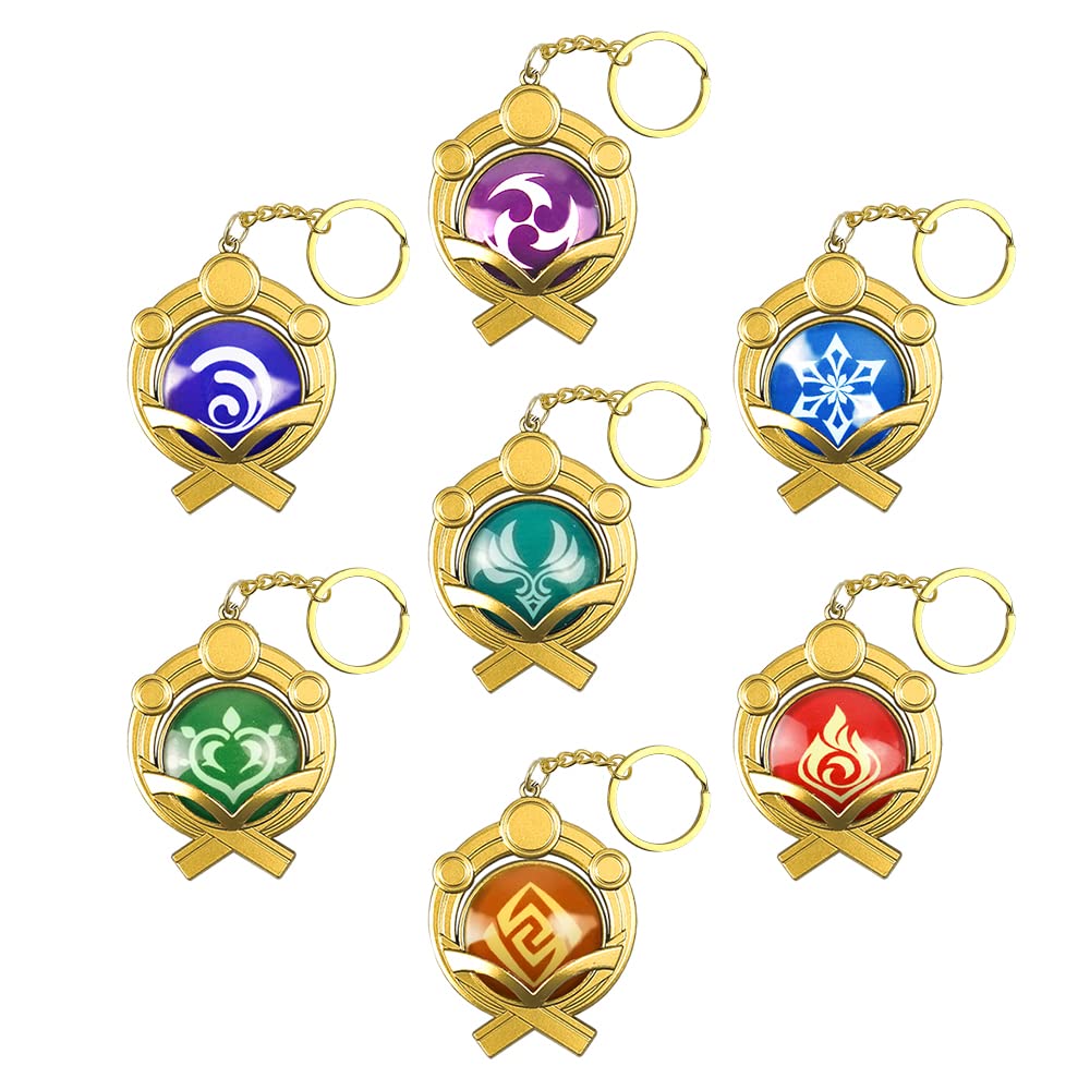 Genshin Impact Metal Keychain Set Inazuma 7 Pieces | Desertcart South ...